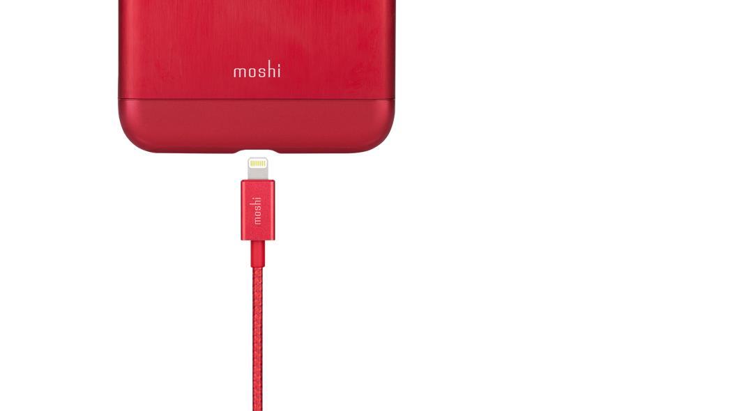 Moshi Braided Lightning to USB-A Charge/Sync Cable 99MO023321 Crimson ...